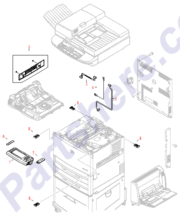 RG5-5734-000CN HP Display Panel AssemblyCon - view part diagram